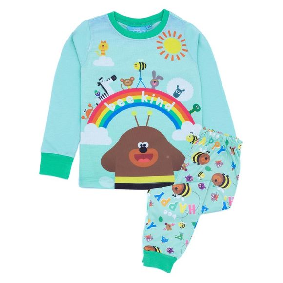 Hey Duggee | Pajamas | Hey Duggee Girls Bee Kind Long Pyjama Set Green ...